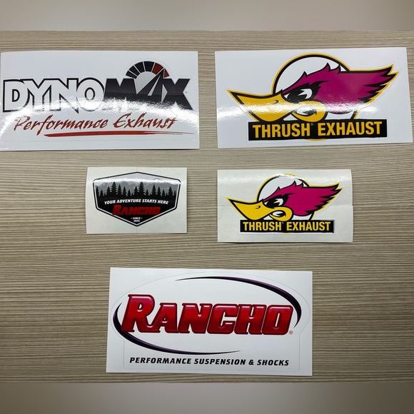 Ford | Art | Racing Sticker Set Thrush Exhaust Dymomax Rancho Stickers ...
